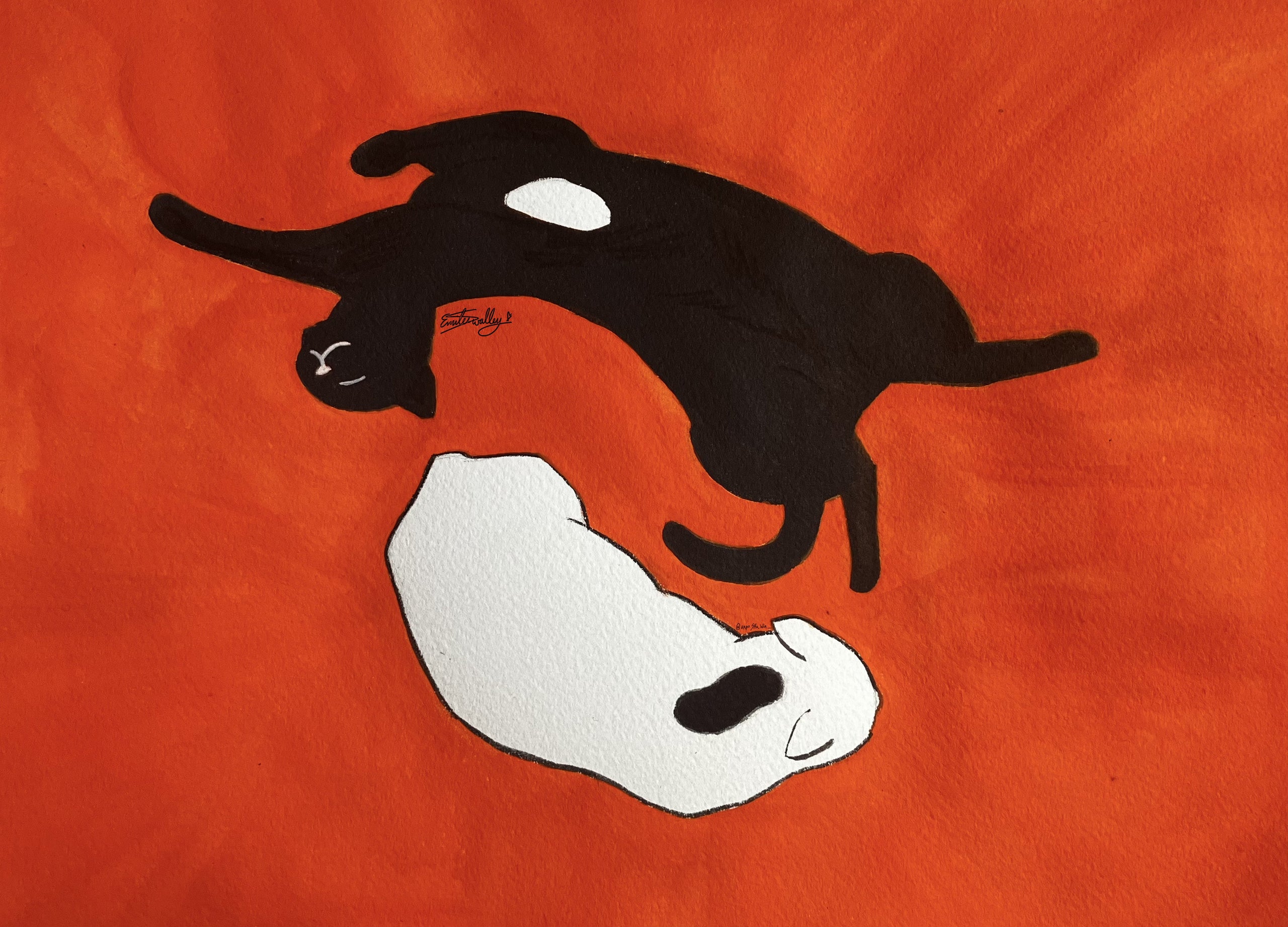 Balancing Cats Poster | Wani Wacin Art Studio